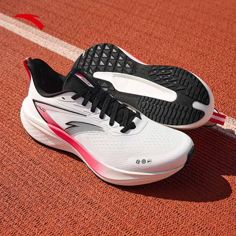 ANTA Men Mach 5SE Running Shoes 1125A5582-10 -White/Black/Raspberry (K ...